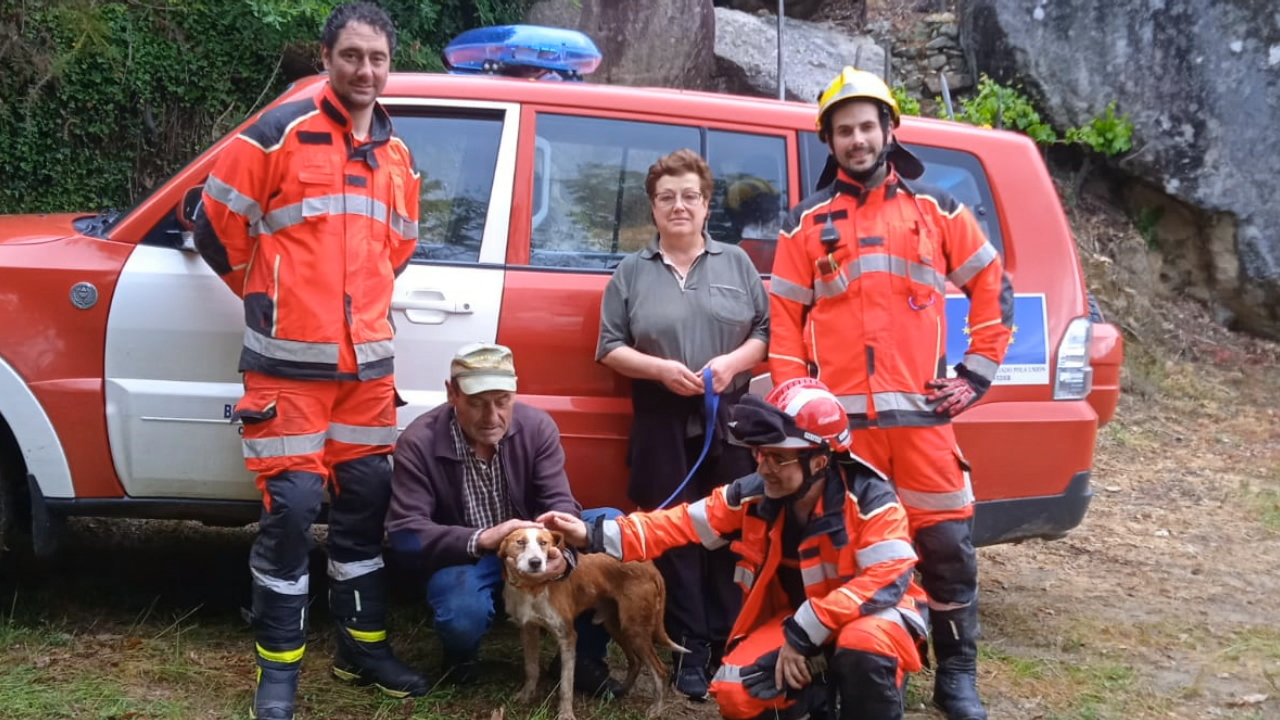 Complicado rescate dun can atrapado entre dúas grandes penas en ...